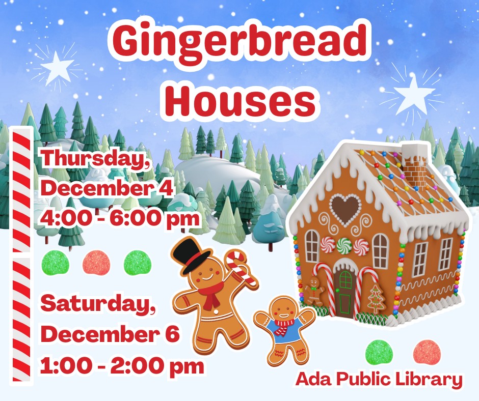 Two gingerbread house workshops at the library | Ada Icon