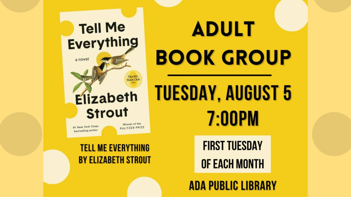 APL adult book group is reading Tell Me Everything | Ada Icon